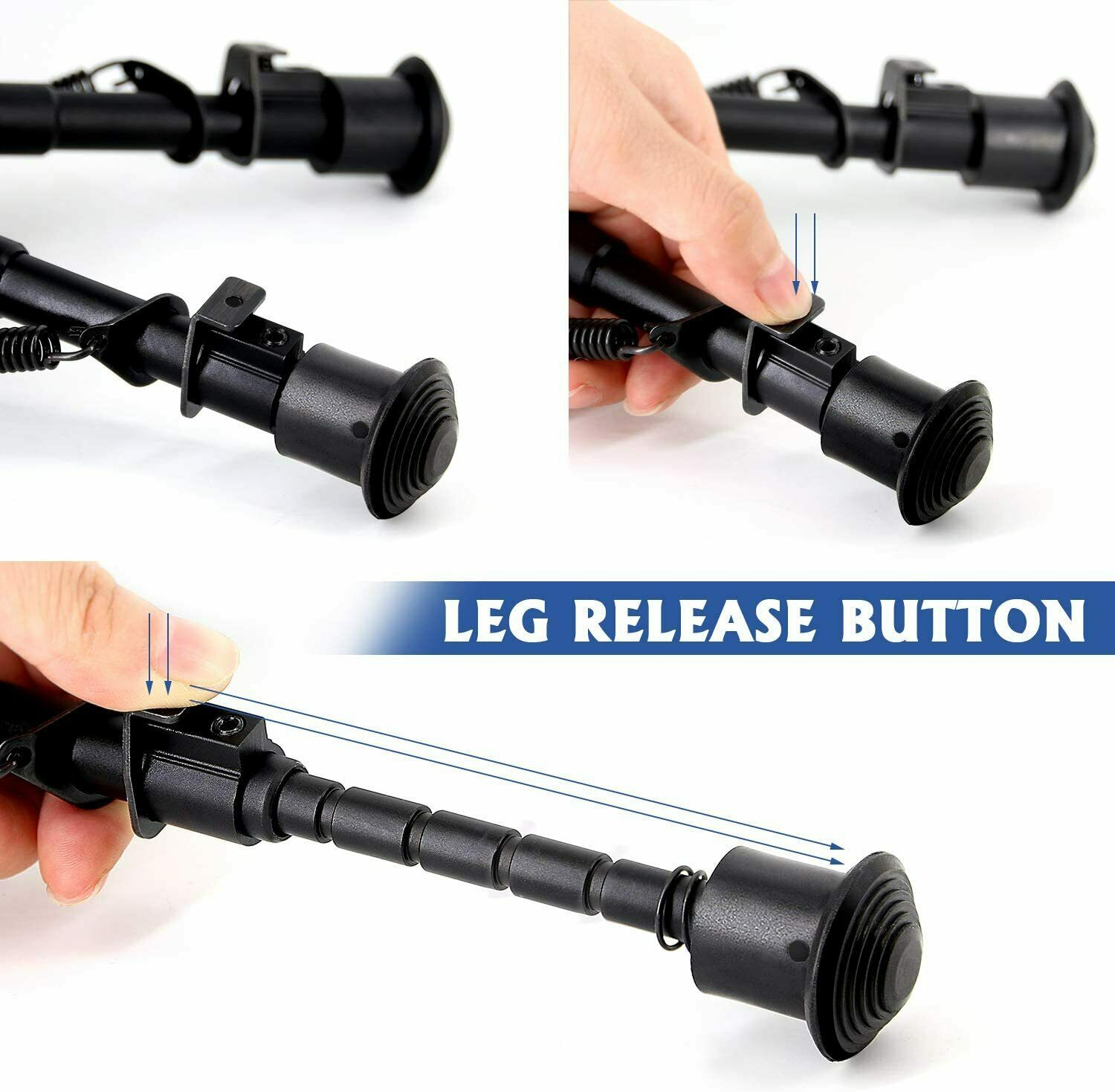 9-13" Adjustable Spring Return Hunting Rifle Bipod & 360° Picatinny ...