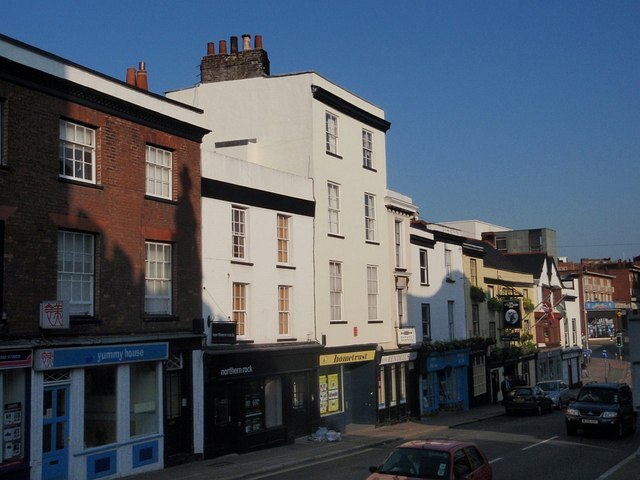 Photo 6x4 South Street Exeter Georgian houses of different heights on ...