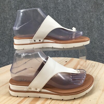 Style & Co. Sandals Womens 6.5 M Emmaa Thong White Faux Leather Slip On ...