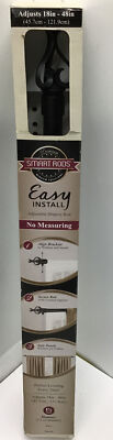 Smart Rods Easy Install Adjustable Drapery Rod 18”-48” Diameter 1 1/4 ...