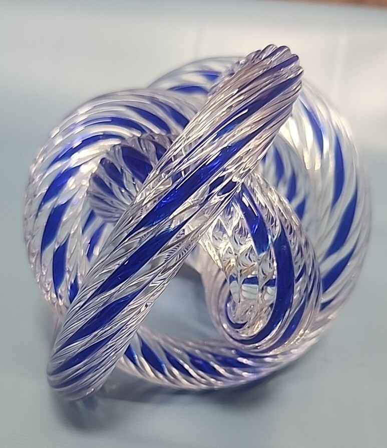 Vintage Murano? Glass Rope Sculpture Cobalt Blue Ribbed Twisted Knot | eBay