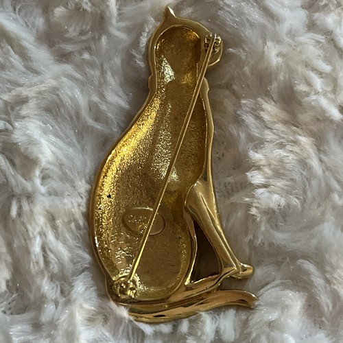 Vintage Carolee Large Gold Tone Cat Kitty Pin Brooch 2.75”X 1.5” | eBay