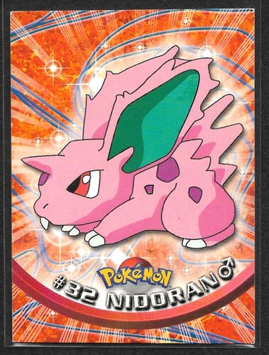 Nidoran #32 Pokemon 1999 Topps TV Animation Edition Series 1 Blue Logo ...