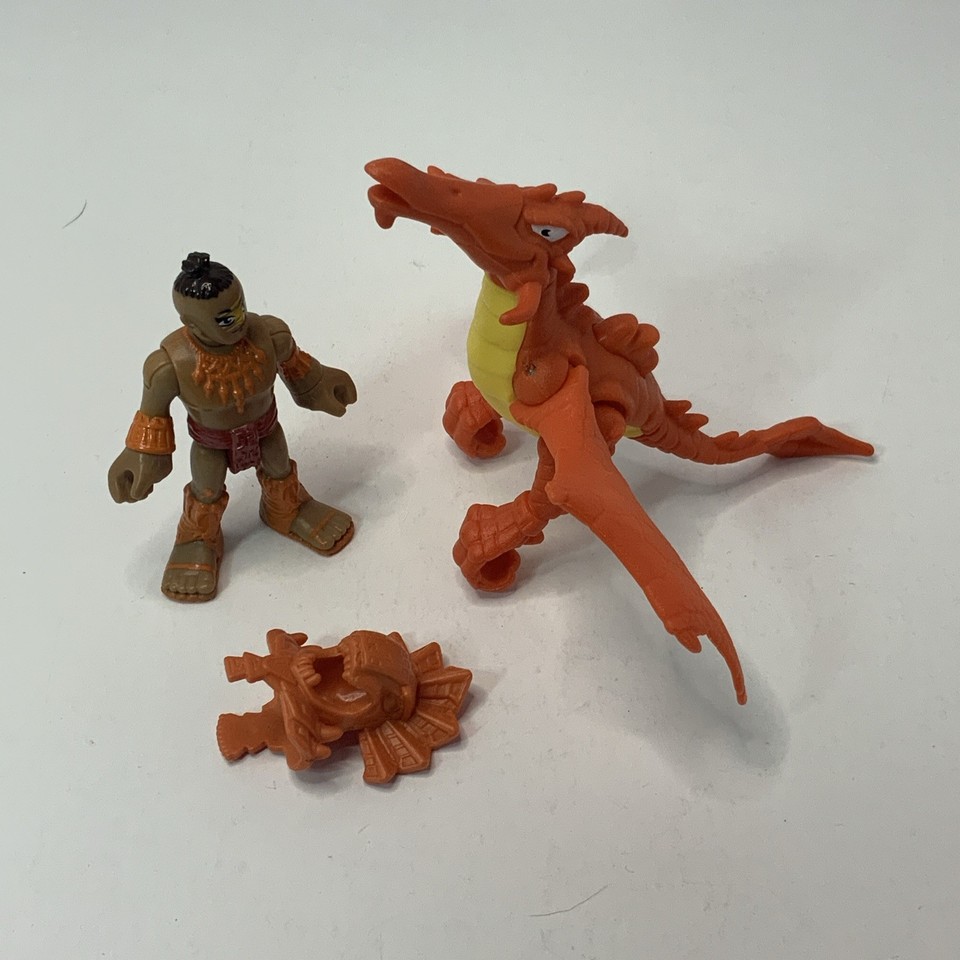Imaginext Orange Pterodactyl with Warrior figure & Mask flying dinosaur ...