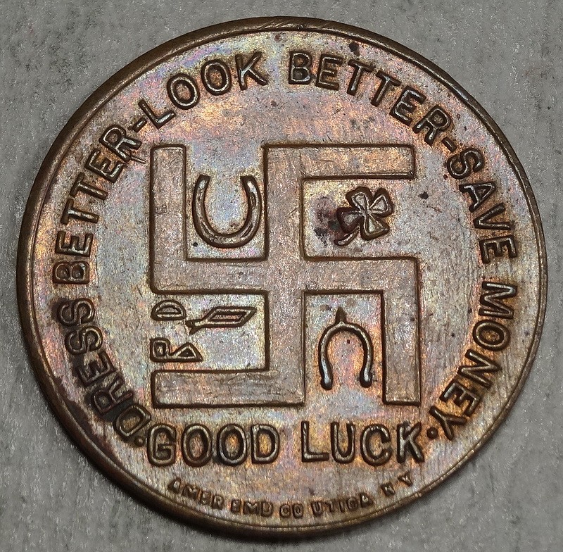 Good Luck Token, Union Clothing Co. Auburn, NY, Swastika 0205-04 | eBay