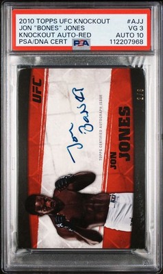 2010 Topps UFC Knockout Jon Bones Jones Auto Autograph DNA 10 Red 2/8 # ...