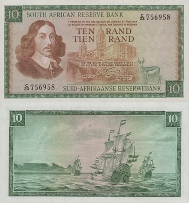 South Africa 10 Rand ND 1966-1976 P 113a UNC | eBay
