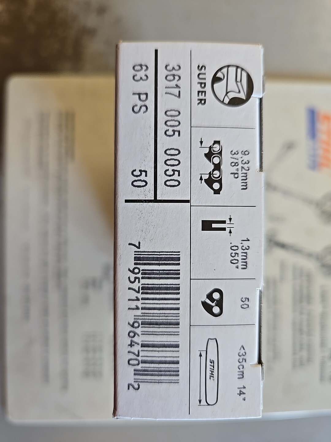 63 PS 50 ** STIHL CHAIN** 4 CHAINSAW NEW OEM 3617 005 0050 14" BAR 3/8 ...