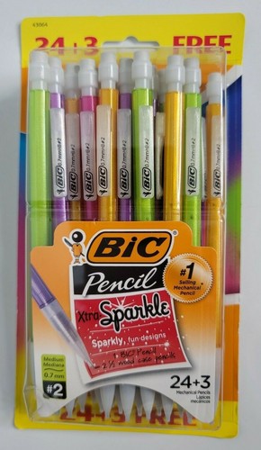 BIC #2 Mechanical Pencils Xtra Sparkle 0.7mm Assorted Colors Pack of 24 ...