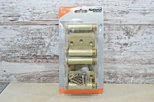 (2) National Brass Finish 3" Double Acting Door Close Spring Hinge N115 ...