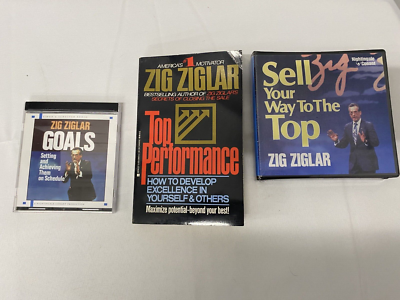 Zig Ziglar Lot ~ Top Performance Book with Audio CD'S Goals & Sell your ...