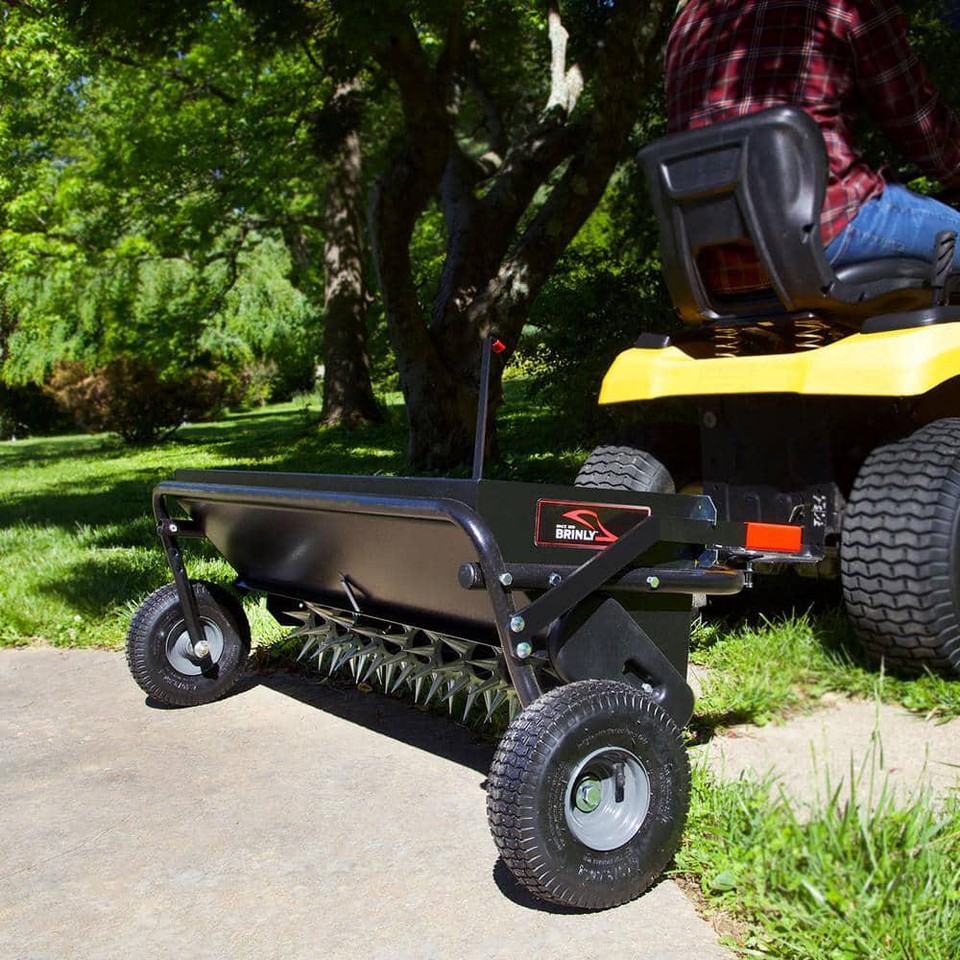 40" Tow Behind Lawn Combo Aerator Spreader Fertilizer Seeder Tractor ...