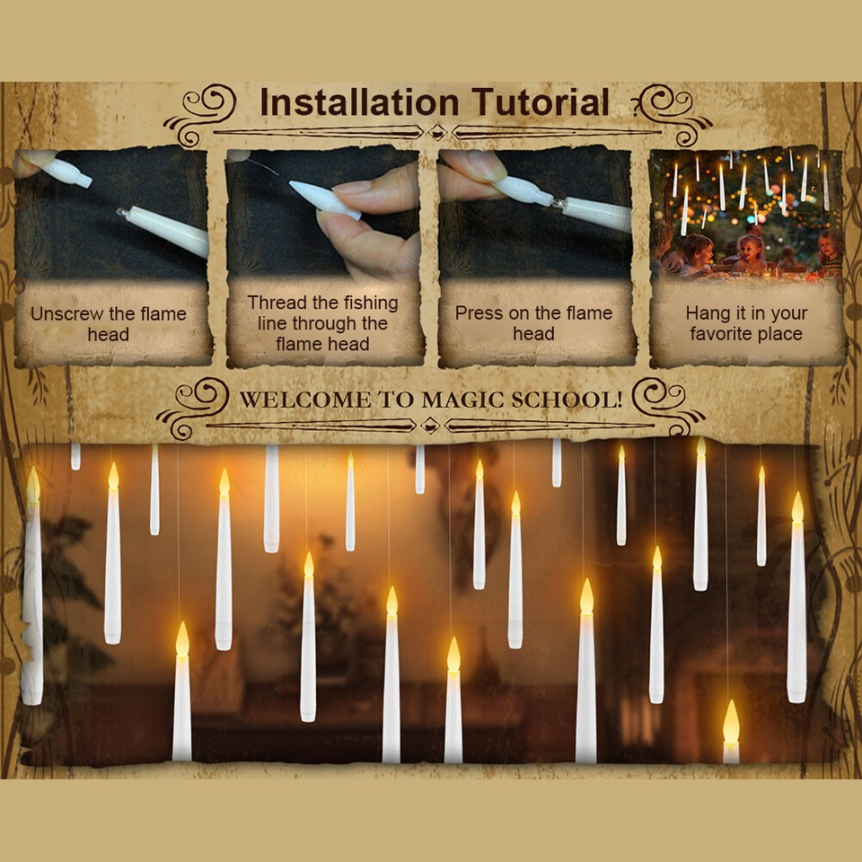 Flickering Warm Light with Wand Creative Candle Lamp LED Flameless ...