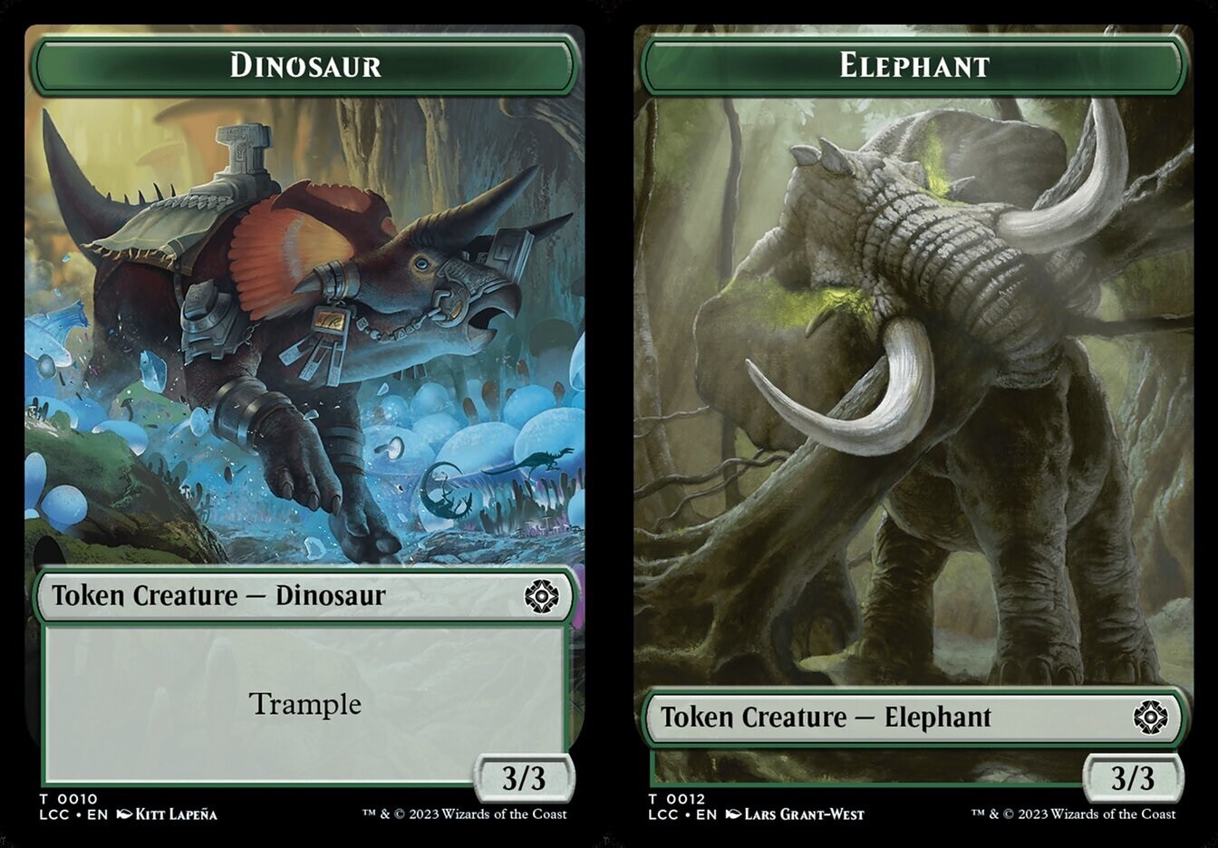 MTG Commander LCI TOKEN Dinosaur #0010 Elephant #0012 PLAYSET 4X X4 | eBay