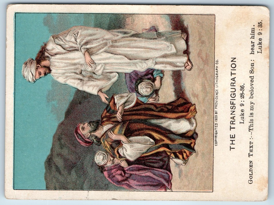 2nd QTR 1906 Berean Bible Lesson Transfiguration Trade Card Jesus Quote ...