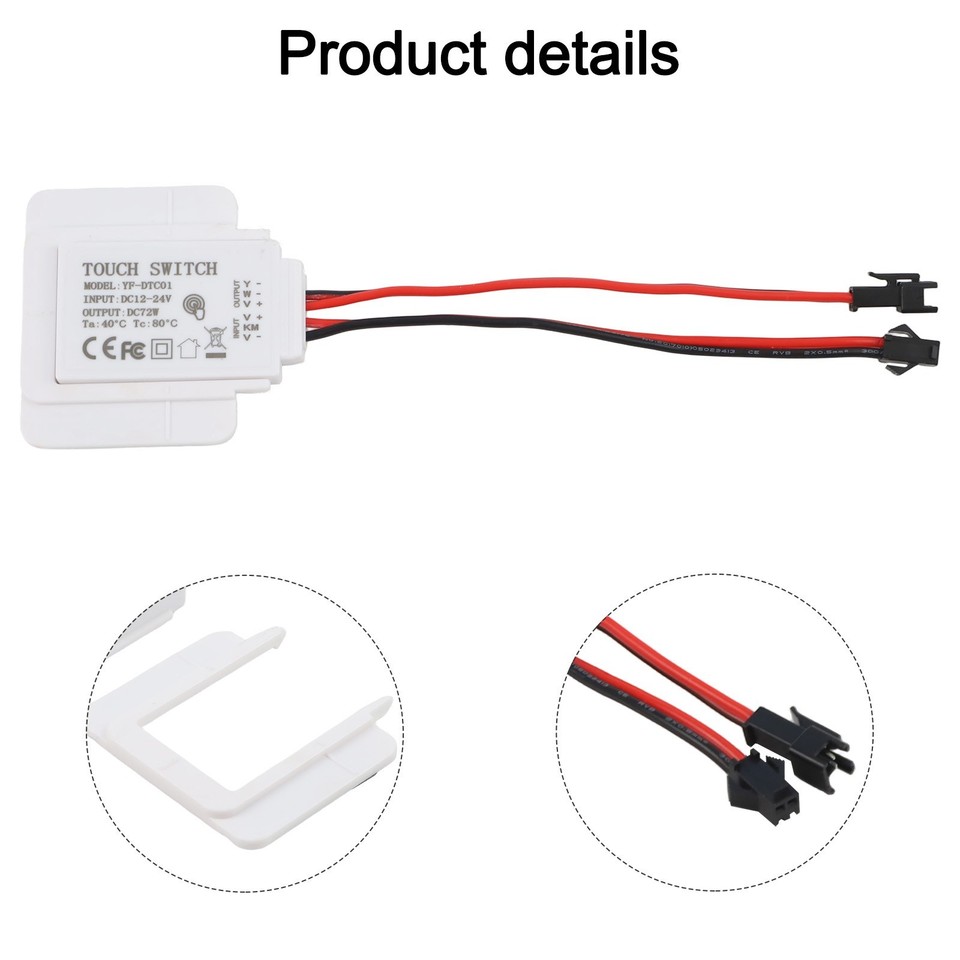 LED Touch Sensor Switch 12V 5A 60W Single Button for Makeup and ...