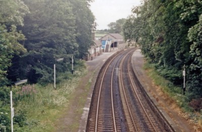 PHOTO CUMBRIA CARK & CARTMEL RAILWAY STATION 1986 VIEW SE TOWARDS ...