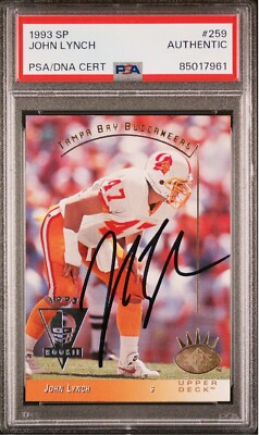 1993 SP #259 John Lynch Rookie Autograph Card PSA Cert Tampa Bay Bucs ...