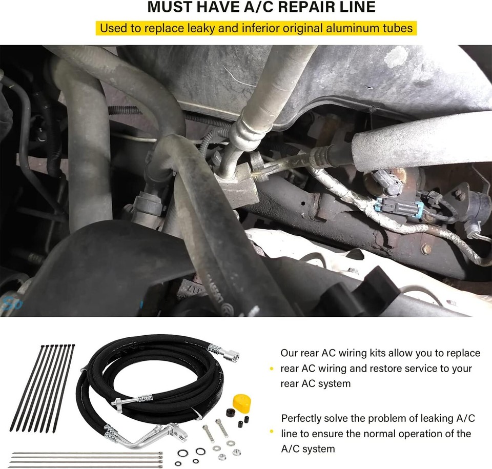 Rear AC Line Set Replacement Lines for 2015-2020 Tahoe &Yukon Auxiliary ...
