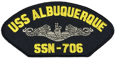USS ALBUQUERQUE SSN-706 SHIP PATCH - SILVER DOLPHINS - Veteran Owned ...
