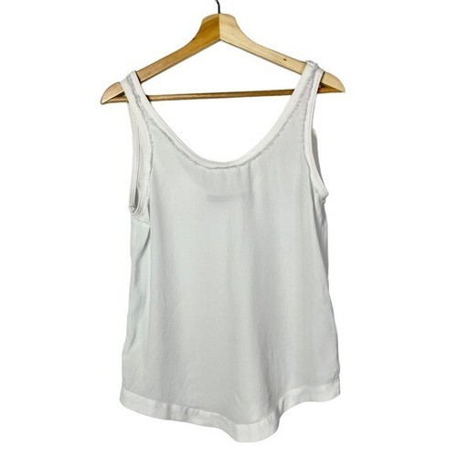 Zara Basic White Scoop Neck Chiffon Tank Top XS | eBay