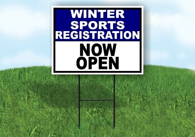 SPORTS REGISTRATION BLUE WHITE WINTER Yard Sign with Stand LAWN SIGN | eBay