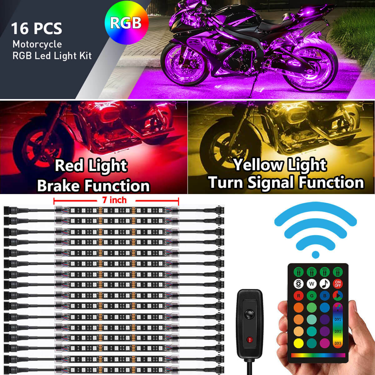 Red Led Motorcycle Light Kits
