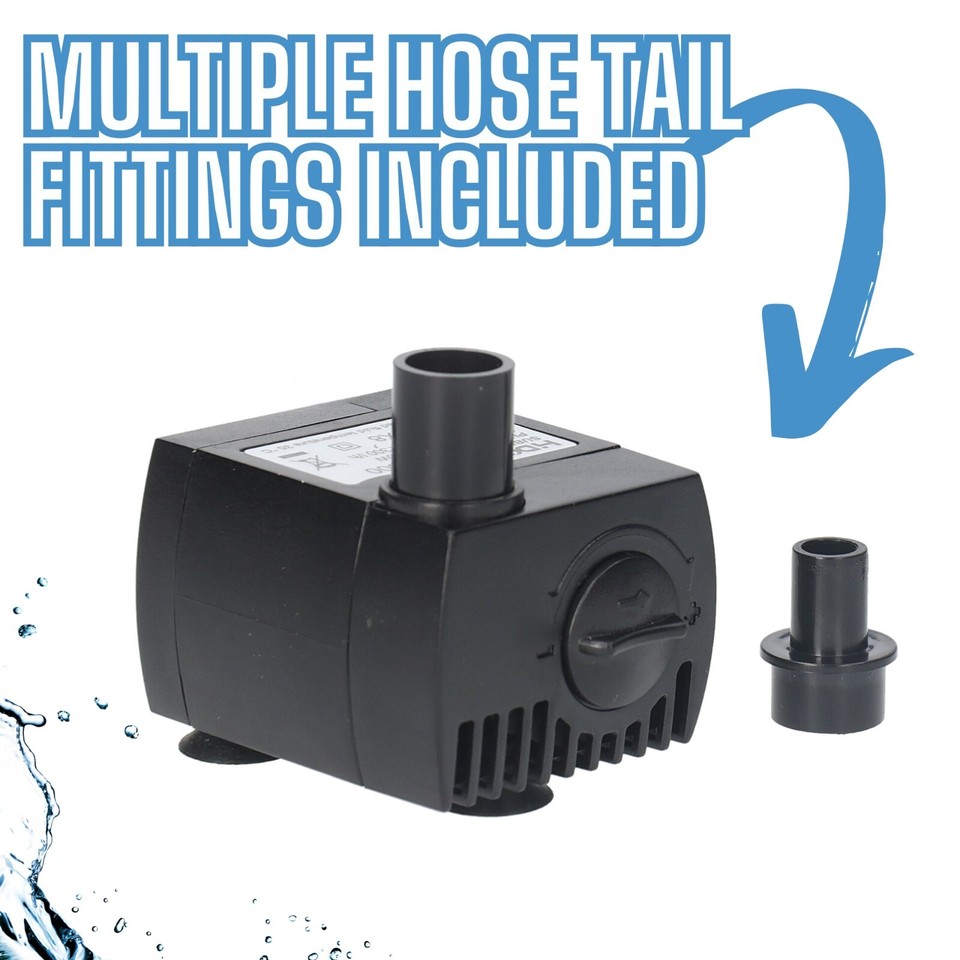 Submersible Water Pump Aquarium 300l/h Fish Tank Sump Pond Water ...
