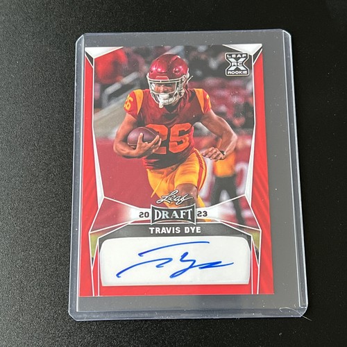 TRAVIS DYE RC AUTO - 2023 DRAFT Red NEW YORK JETS USC ROOKIE CARD ...