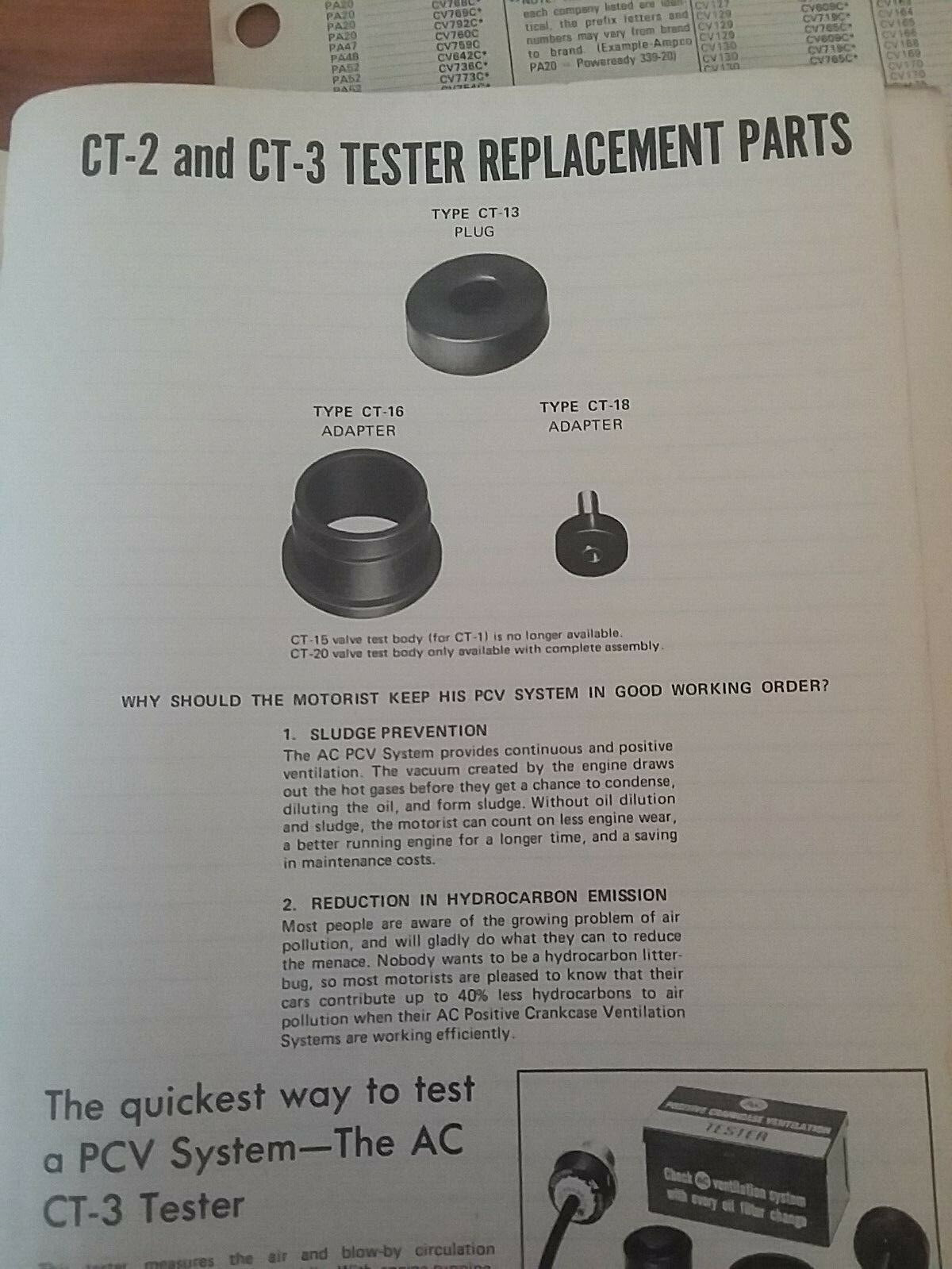 1978 & 79 AC PCV Catalogs + 79 AC Spark Plugs PCV Valve Conversions ...