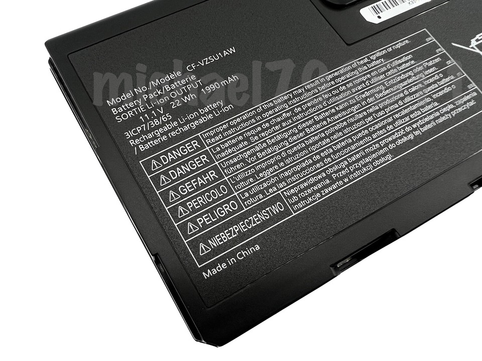 New CF-VZSU1AW Battery for Panasonic Toughbook CF-33 CF33 MK1 MK2 CF ...