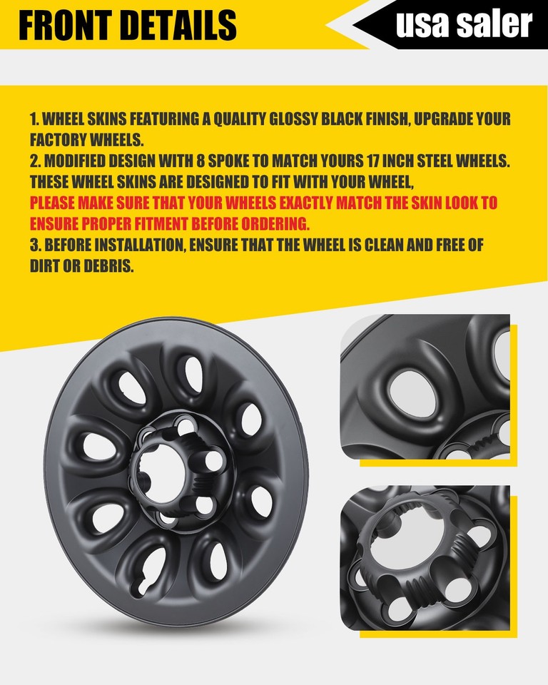 4 Pack 17" Inch Hub Caps Snap On for 2005-2013 Chevy Silverado 1500 Wheel Covers | eBay