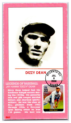 DIZZY DEAN (#3408) 2000 33¢ Legend of Baseball First Day Cover LB11 | eBay