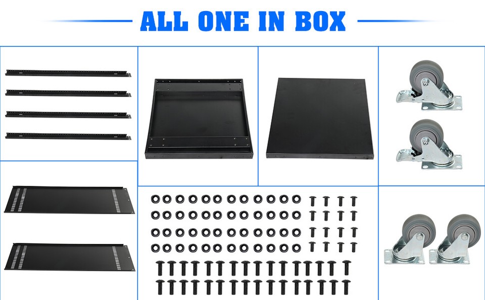 4U/16U/22U Heavy-Duty 19" Locking Deep Rack Mount Drawer DJ Rack Case ...