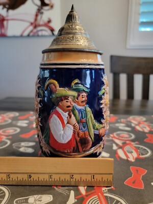 Handgemalt 25 German Beer Stein Mug Glass Gute Waid Jagers Freud | eBay