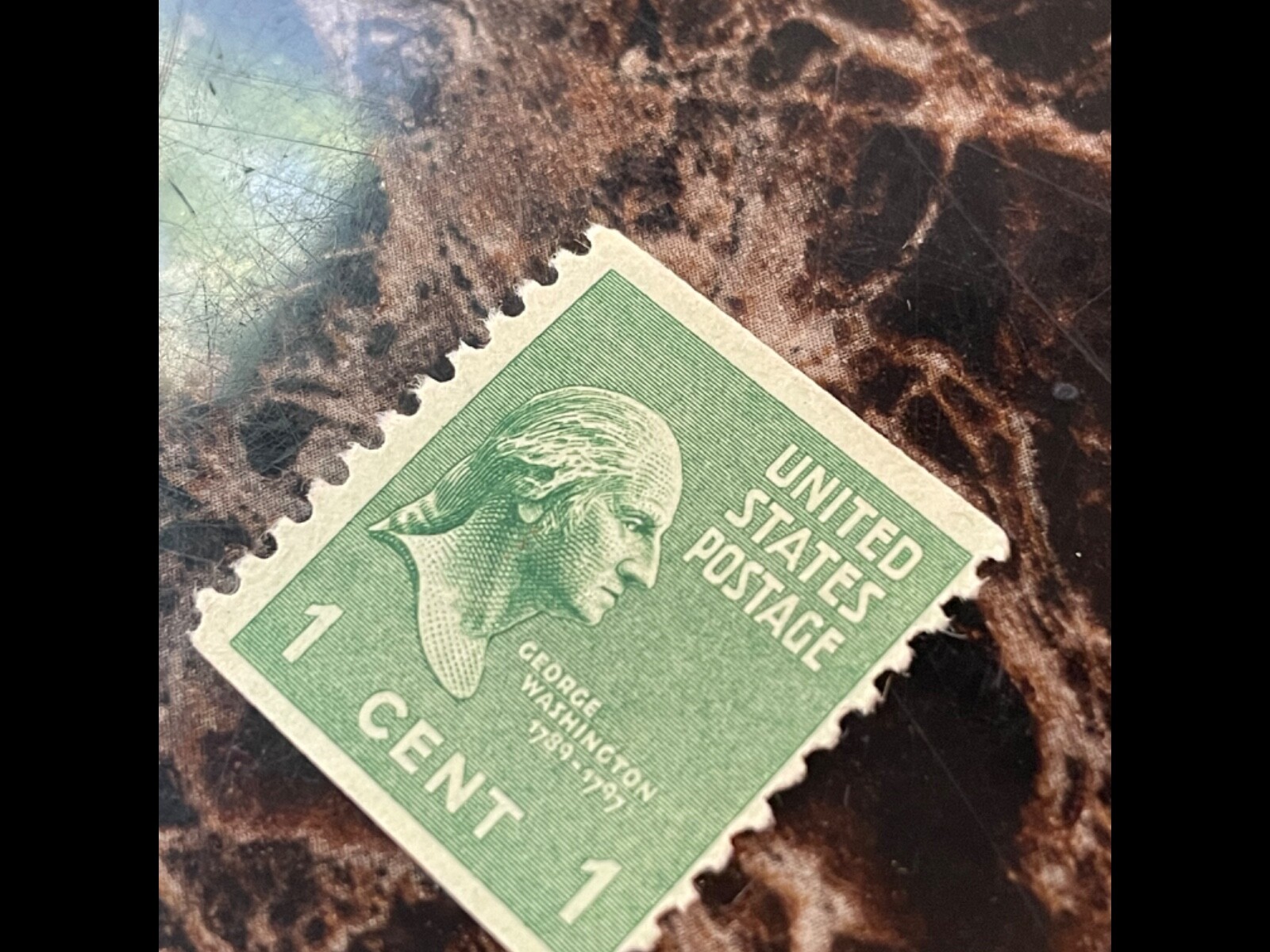 George Washington 1 Cent Green Stamp 1789-1797 ( Very Rare Vintage ...