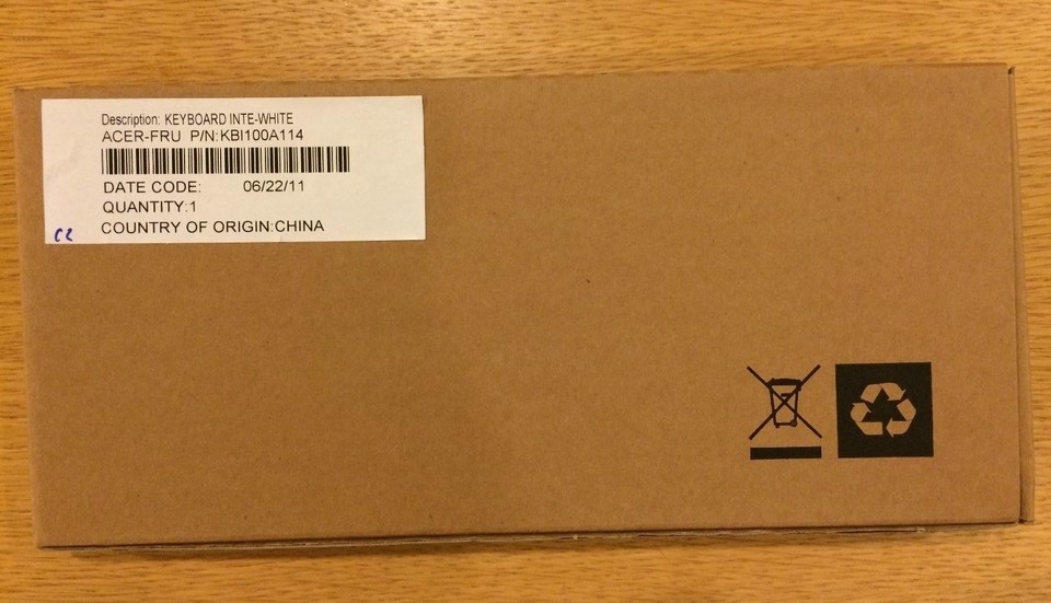 Acer Keyboard Inte White Acer-Fru KBI100A114 | eBay