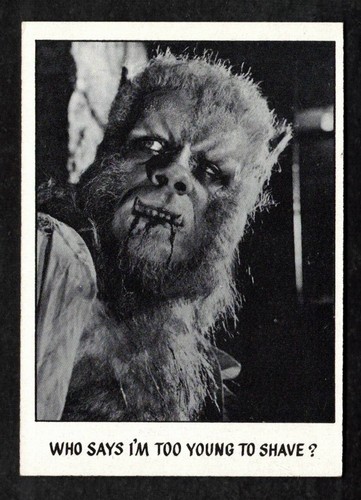 TRADING CARD VINTAGE 1960s UNIVERSAL THE CURSE OF THE WEREWOLF OLIVER ...