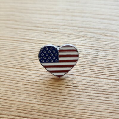 I heart America enamel pin USA love patriotic flag | eBay