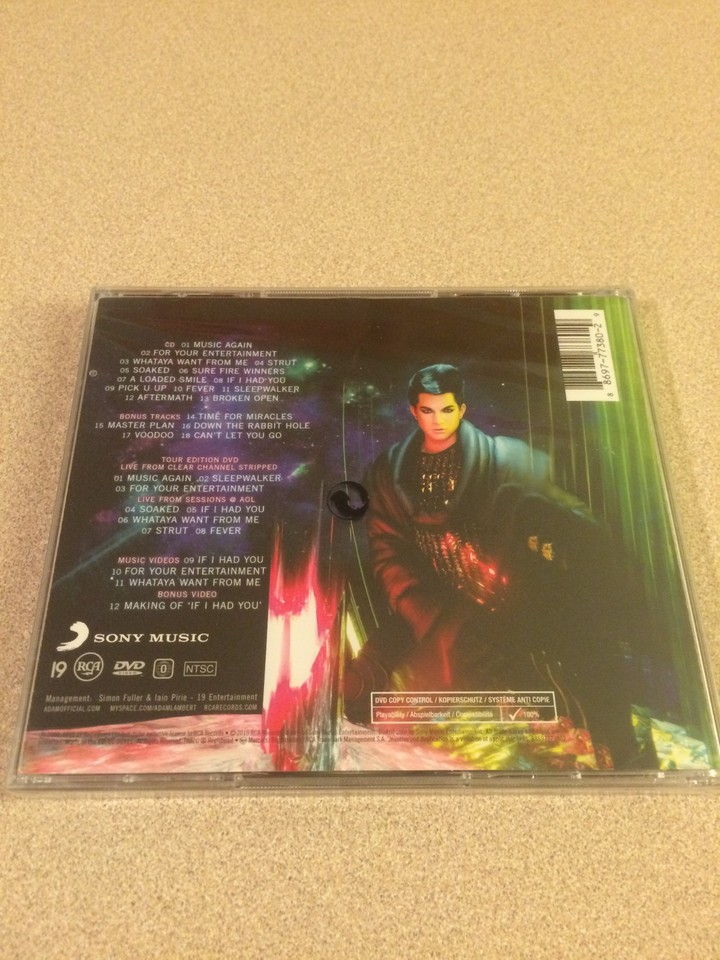 Adam Lambert - For Your Entertainment Tour Edition CD Pak New Sealed ...