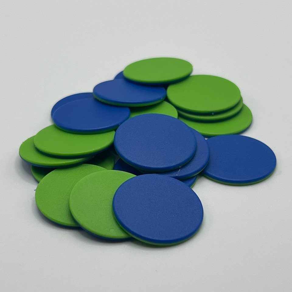 25mm Counters - Two Colour - Double Sided - Round - Plastic Counters ...