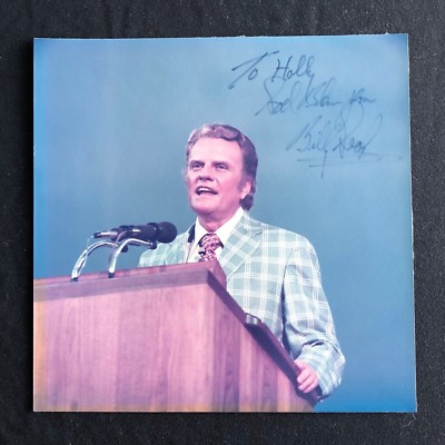 Reverend Billy Graham signed inscribed Color Photo JSA LOA Evangelist ...