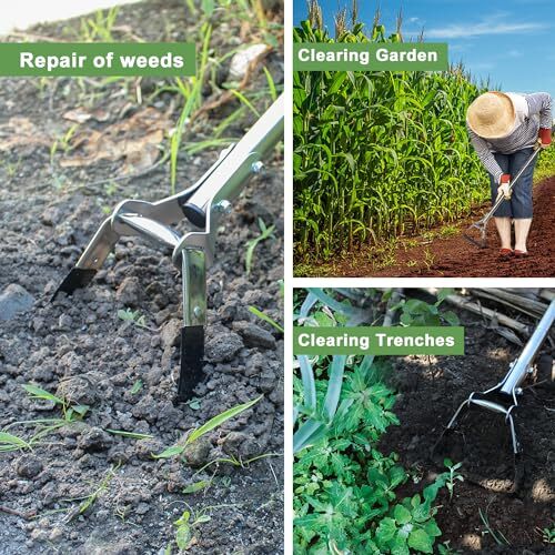 Garden Hoe for Weeding Long Handle Hula Hoe Stirrup Hoe Garden Tool ...