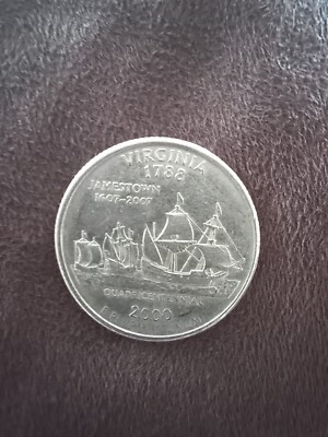 2000-P Virginia State Quarter 1788 Jamestown 25-Cents Philadelphia Mint ...