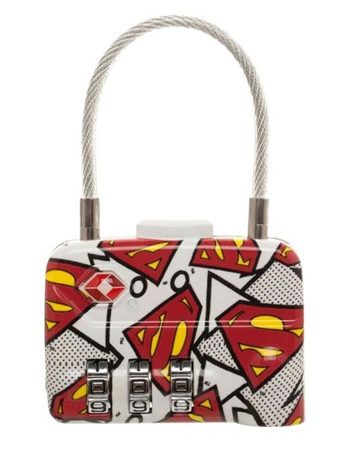 Superman Travel Combination Cable Lock for Luggage Suitcase DC Comics ...