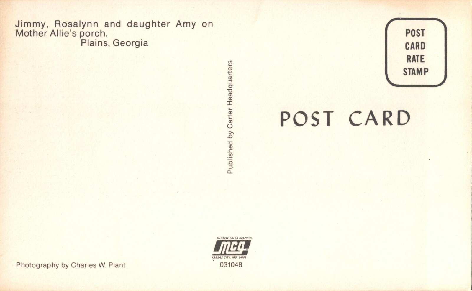 President Jimmy Carter Rosalynn & Amy on Mother Allie's Porch Plains GA ...