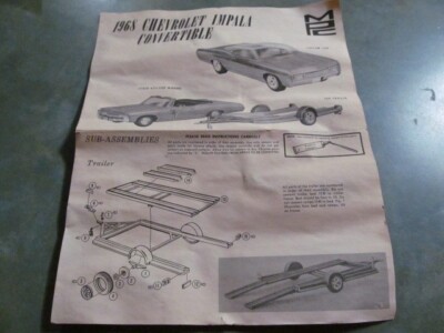 1968 Chevy Impala SS convertible MPC Model car instruction sheet | eBay
