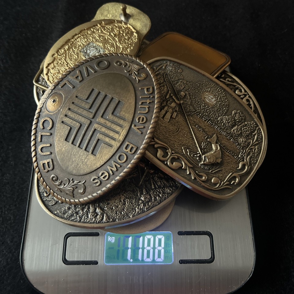 Lot: 12 Vintage Metal Belt Buckles (OC Tanner & others) 1.1+ kg, For ...