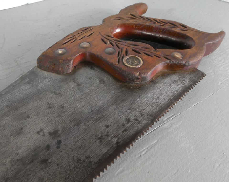 Scarce Mahogany Handle Vintage Disston D23 Crosscut Ship Hand Saw 8 TPI ...