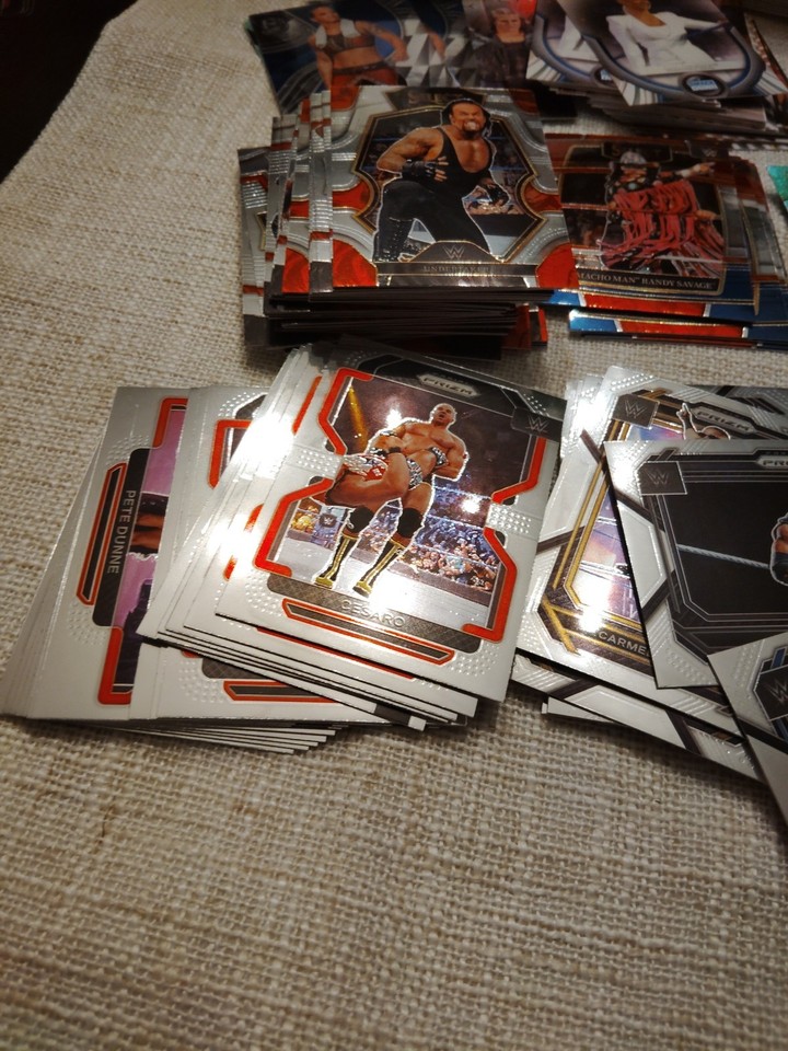 350 WWE Wrestling Star Card Lot Topp Panini Prizm Select Elite Assorted ...
